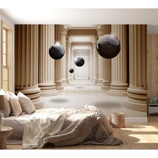3D Illusion Non-pasted Wallpaper Wall Mural - Columns Of Justice - Bed ...