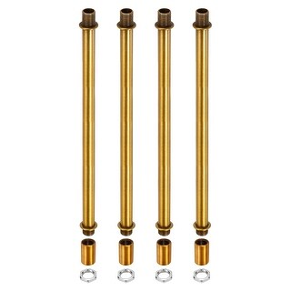 4set M10x1 Threaded Extension Rod 200mm Coupling Nut Pipe Hex Nut Gold ...