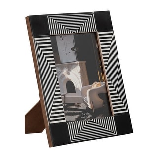 Sagebrook Home Black/White Resin Geo Lines Rectangle Photo Frame - Bed ...