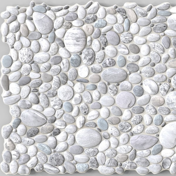 Dundee Deco White Grey Pebbles PVC 3D Wall Panels, Decorative Wall ...