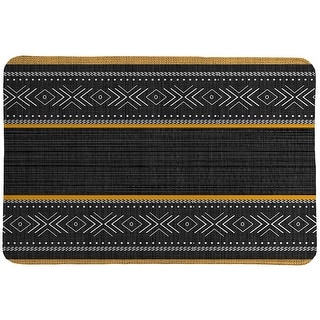 Laural Home Sierra Black and Mustard II Memory Foam Rug - Bed Bath ...