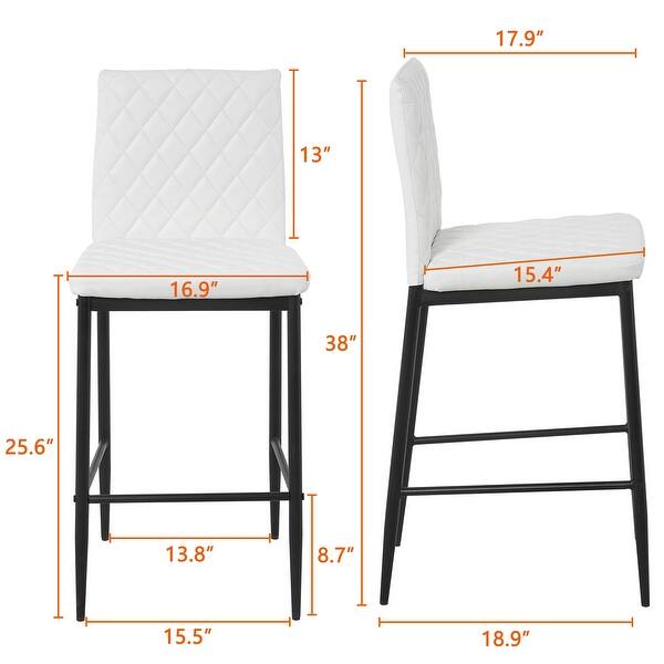 Unique Diamond Shaped Leather Bar Stool Metal Bracket (Set of 2) - Bed ...