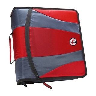 Case·it Dual Ring Zipper Binder, D-Ring, 2 Inches, Fire Engine Red ...