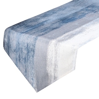 Table Runner 72" x 13", Blue Modern Art Burlap Table Runners, Blue ...
