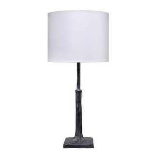 31 Inch Modern Table Lamp, Handcrafted Polyresin Base, Linen Shade ...