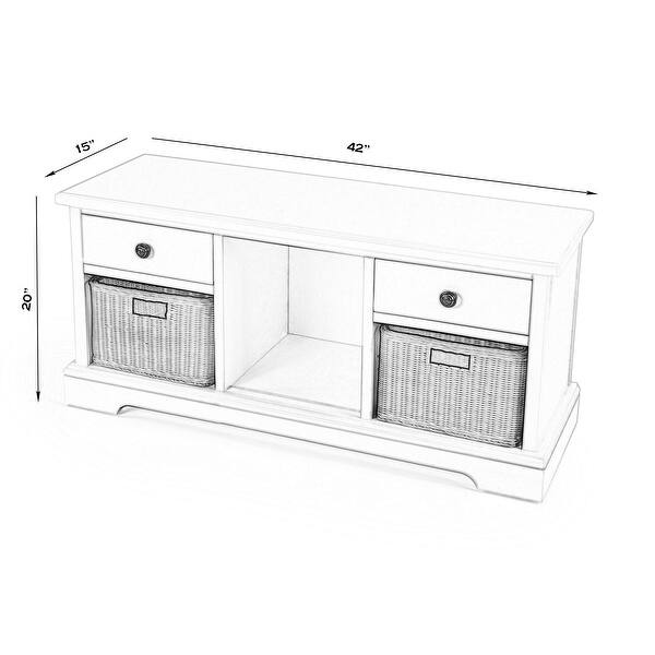 Butler Asya White Bench with Storage - Bed Bath & Beyond - 32691855