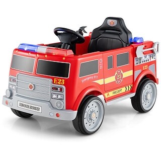 Kids Fire Truck Ride On with Remote Control and Siren - 37" x 23" x 23 ...