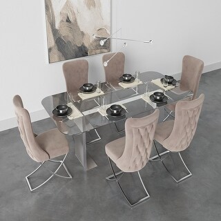 Upholstered Silver Legged Dining Chair, Set of 2 - Bed Bath & Beyond - 42722316