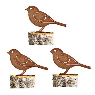 California Home and Garden Set of 3 Metal Sparrow Silhouettes, 5 Inch ...