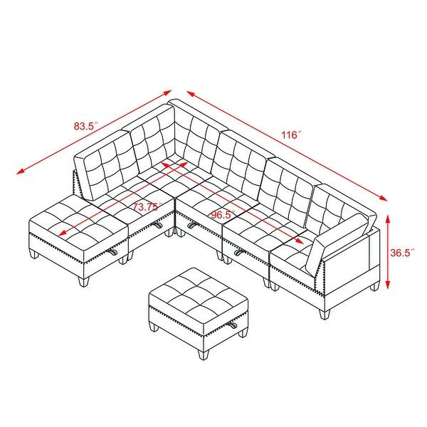 Sturdy 7-Piece Modular Sectional Sofa with Hidden Storage - Bed Bath ...
