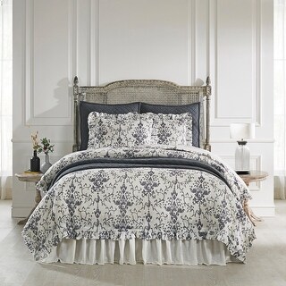 Reggie Steel Blue Cotton Linen Duvet Cover Set - Bed Bath & Beyond ...