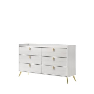 Modern 6-drawer Wooden Dresser with Metal Leg - Bed Bath & Beyond ...