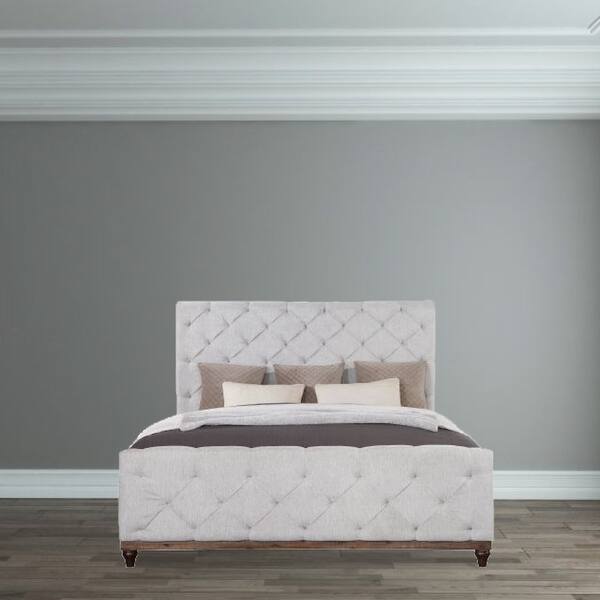 Impressive tufted bed Oak king bed MDF size bed - Bed Bath & Beyond ...