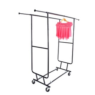 Heavy Duty Steel Double-bar Garment Rack Hanger Clothing Stand - Bed ...