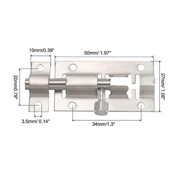 2Pcs Door Barrel Bolt Latch 2 Inch, Stainless Steel Security Latch ...
