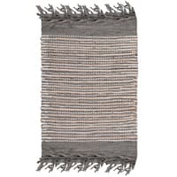 SAFAVIEH Handmade Vintage Boho Leather Zhanna Modern Stripe Leather Rug ...