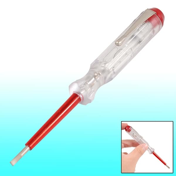 AC 100-500V Voltage Detector Tester Pen Sensor Screwdriver - Red+Clear ...