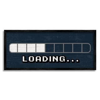 Stupell Video Game Loading Symbol Vintage Pixel Text Framed Wall Art ...