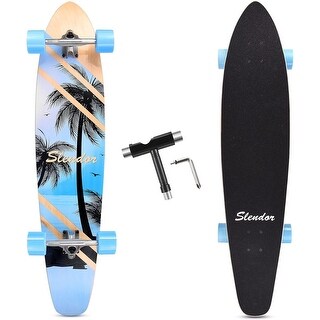 42 in. Coconut Tree Longboard Skateboard Drop Through Deck Complete ...