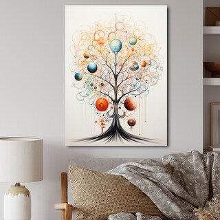 Designart "Minimal Atomic Tree Abstract Botanical" Landscape Trees ...