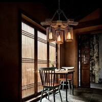 5-Light Industrial Antique Distressed Rusted Drum Chandelier with Rusty ...