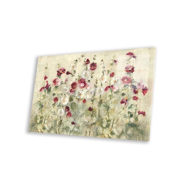 Hollyhocks Row Cool Print On Acrylic Glass by Cheri Blum - Bed Bath ...