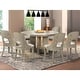 Furniture of America Piez Modern 7-Piece Solid Wood Round Dining Table ...
