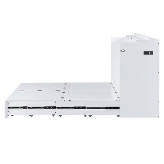 Multifunctional Queen Murphy Bed with Elegant Gold Handles, Versatile ...