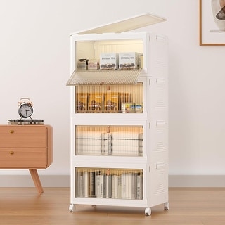 Stackable Storage Containers with Wheels and Lids - 15.35"×11.00“×32.87 ...