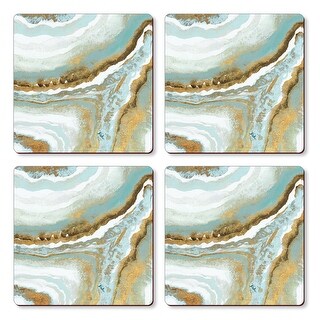 Hardboard Coasters - Set of 4 - Teal Agate - 4x4x.251 - Bed Bath ...