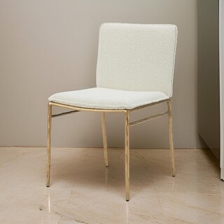 19 Inch Side Dining Chair with Brass Gold Finished Legs - 22 L x 19 W x ...