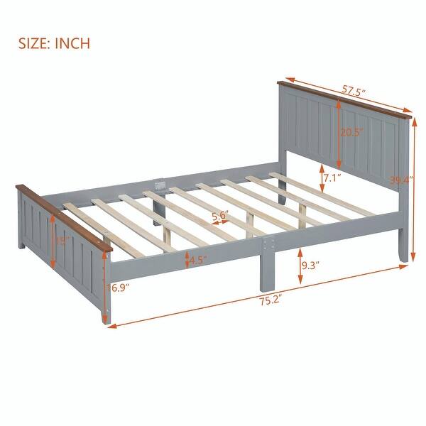 Classic Wood Platform Bed with Headboard and Footboard - Bed Bath ...
