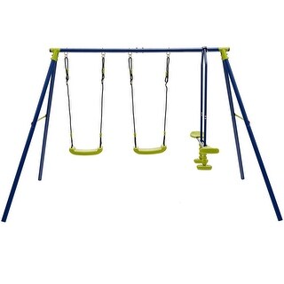 440 Pounds Kids Swing Set with Two Swings and One Glider - 109.5" x 56 ...