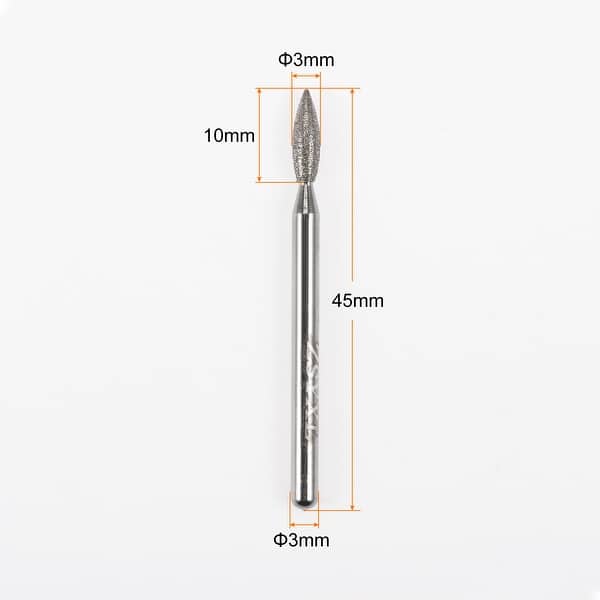 30pcs Diamond Grinding Carving Bits 3mm Flame Shape Head Mounted Point ...