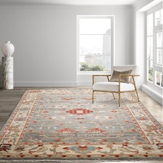 LoomBloom Muted Turkish Oushak Hand Knotted Area Rug Gray Color - 8' x ...
