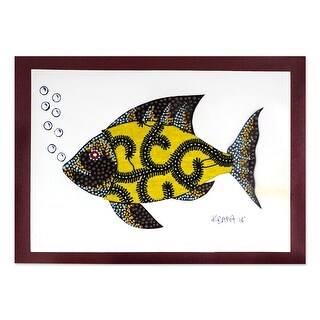 Novica Handmade Fish In Yellow Painting - Bed Bath & Beyond - 37630248