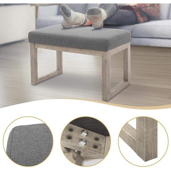 grey rectangle ottoman