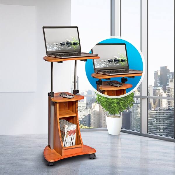 Sit-to-Stand Rolling Furniture Black Sit to Stand Mobile Laptop ...