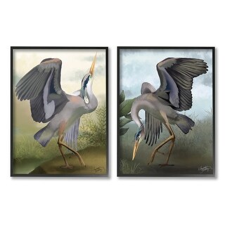 Stupell Crane Dance Landscapes 2 Piece Framed Giclee Art Set Design by ...