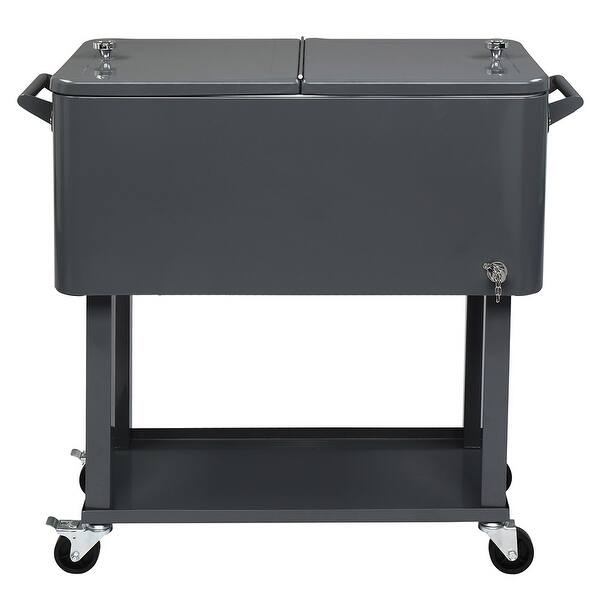 Refrigeration and Insulation Cart Rolling Cooler with Bottom Shelf ...