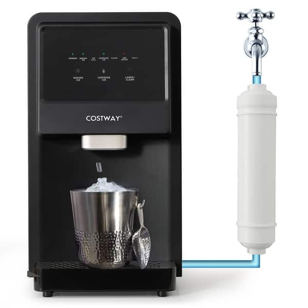 Costway Self Dispensing Countertop Nugget Ice Maker 55lbs/Day - See ...