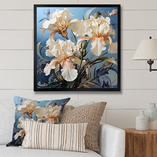 Designart "Irises Bathed In Silvery Aura Moonlight " Irises Framed ...