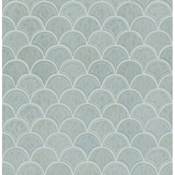 Shaw Geoscape - 11" x 12" Fan Mosaic Wall Tile - Tile Visual - - Bed ...