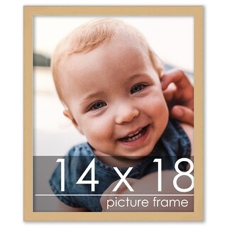 14x18 Traditional Natural Complete Wood Picture Frame with UV Acrylic ...