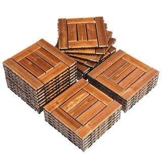 27pcs Wood Floor Interlocking Deck Tiles for Indoor and Outdoor - Bed ...