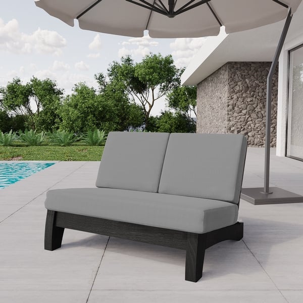 Wood Outdoor Sectional Furniture 2 Seat Armless Patio Sofa - Bed Bath ...
