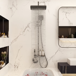 4 Function Shower Faucet Set with Handheld Sprayer, Rain Shower Head ...