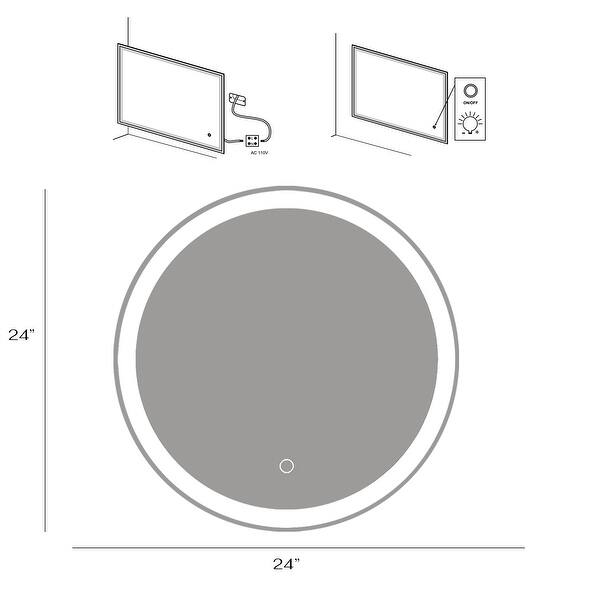 Dimmable Bathroom Vanity Mirror with Defogger and Bluetooth Speaker ...