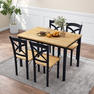 Rustic Style Counter Height 4-Piece Dining Table Set for 4, Classic ...