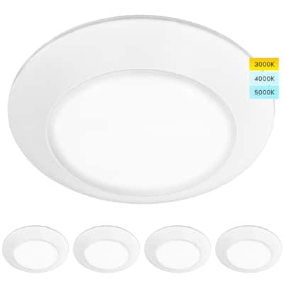 Luxrite 4 Inch LED Disk Light, 10W, 3 CCT Color Selectable, Dimmable ...